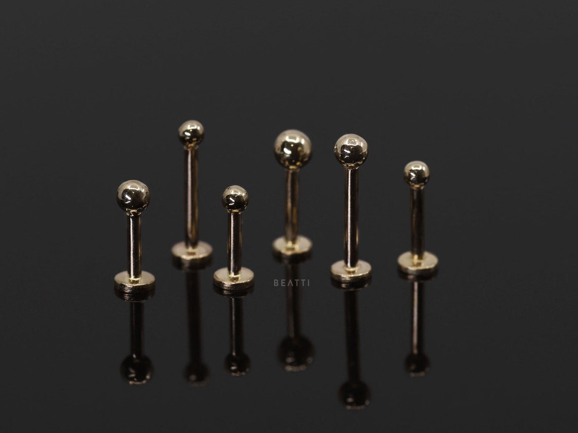 NEW 18G Tiny 2mm/2.5mm/3mm 14K Solid Gold Ball Labret - Etsy Canada