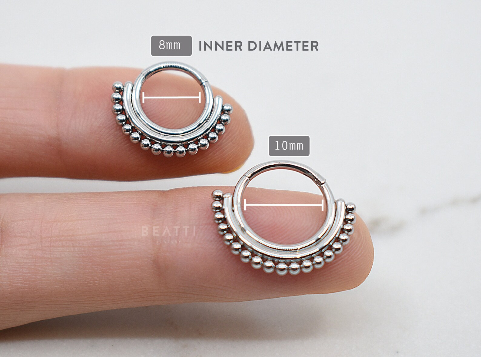 NEW 16g Bead Cluster Hinged Segment Ring 316L SS Daith - Etsy