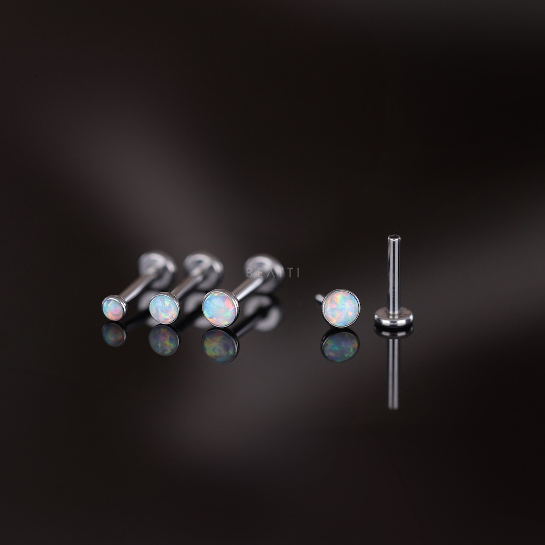 NEW ‣ 20G/18G/16G Verified Titanium Opal Threadless Stud ...