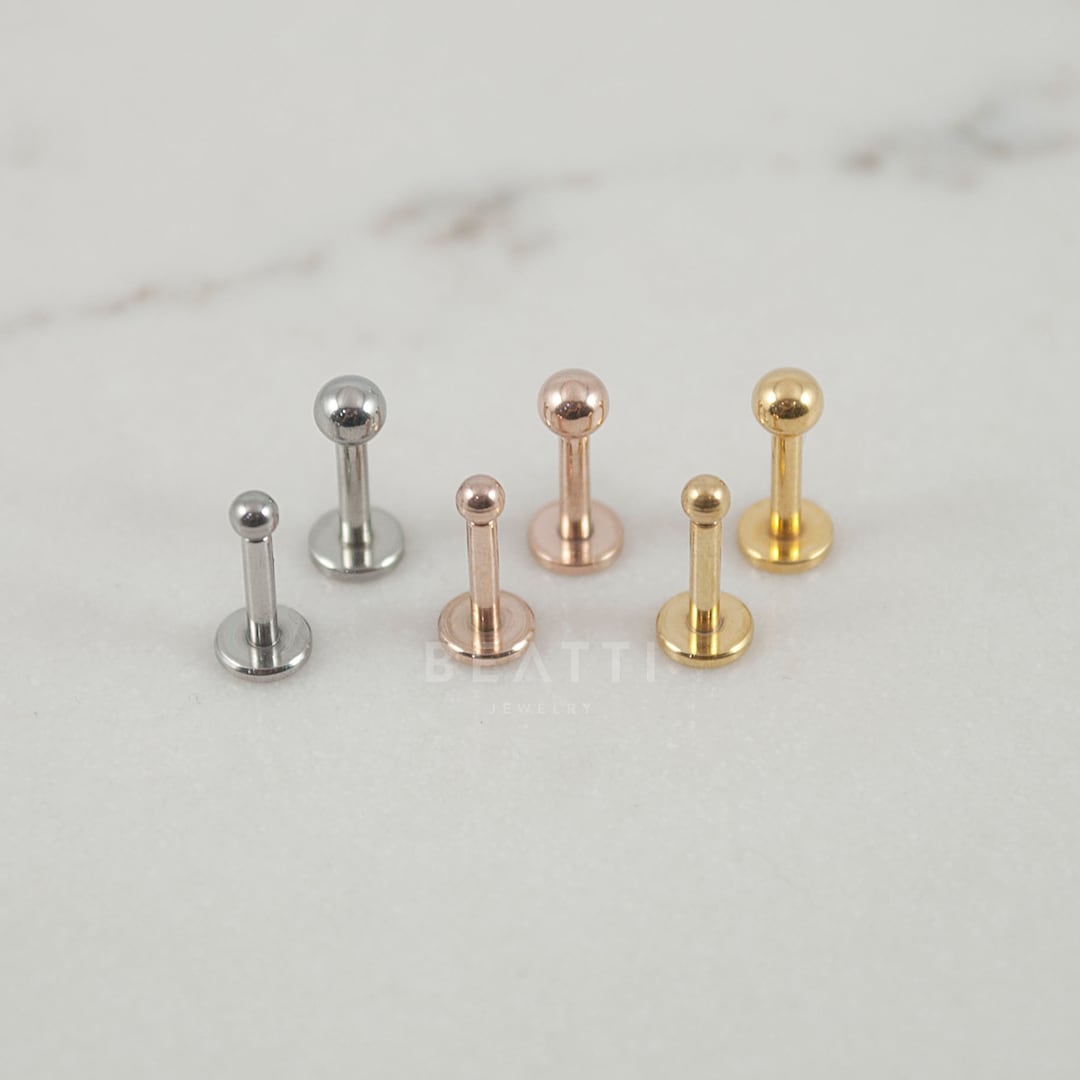 2mm/3mm Ball 16G Labret, 316L Surgical Steel Ball, Tragus Earring ...