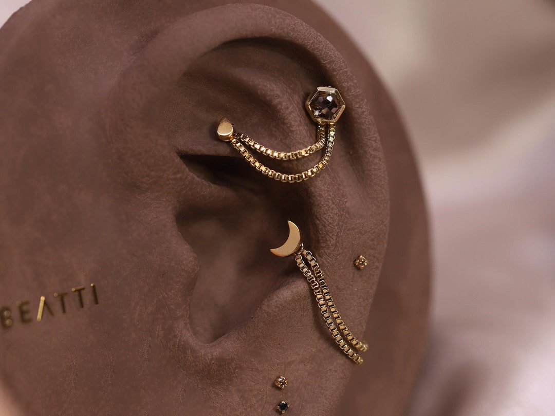 NEW ‣ BEATTI Draping Chain Collection • Box Chain Attachment • Piercing ...