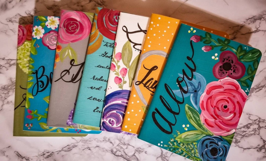 Handpainted Stitch Binding Notebook Journal / Bible Journal - Etsy