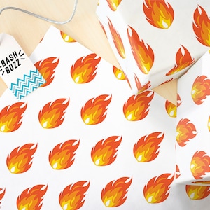 Fire Emoji Wrapping Paper, Lit Wrapping Paper, Funny Wrapping Paper ...