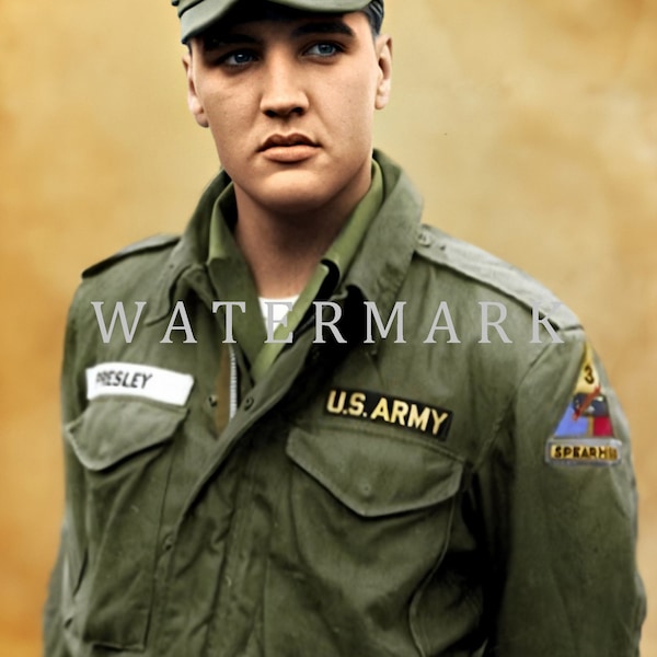 Elvis Presley Army Photo - Etsy