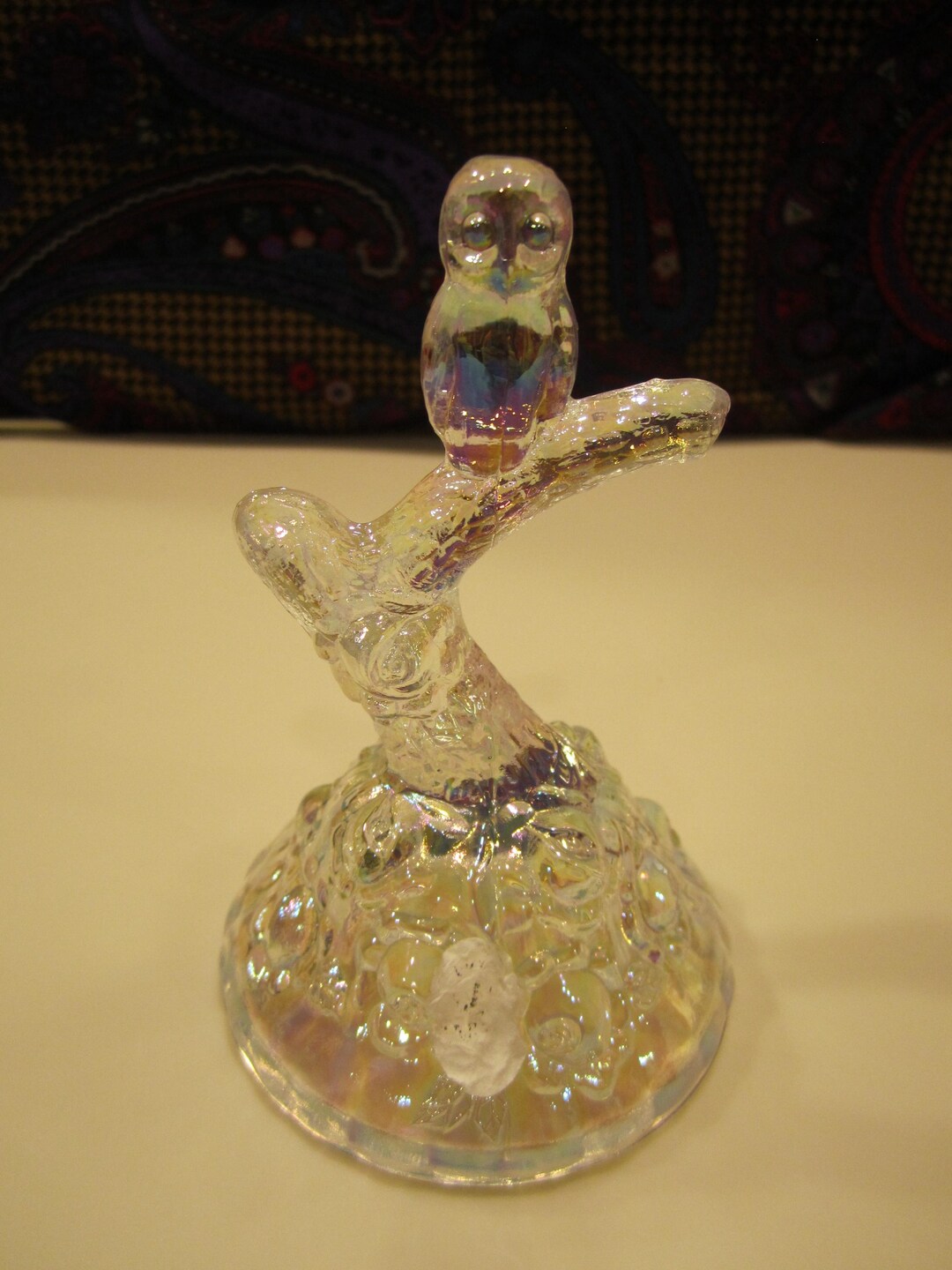 Vintage Fenton Iridescent Clear Glass Owl on a Branch Ring Holder - Etsy