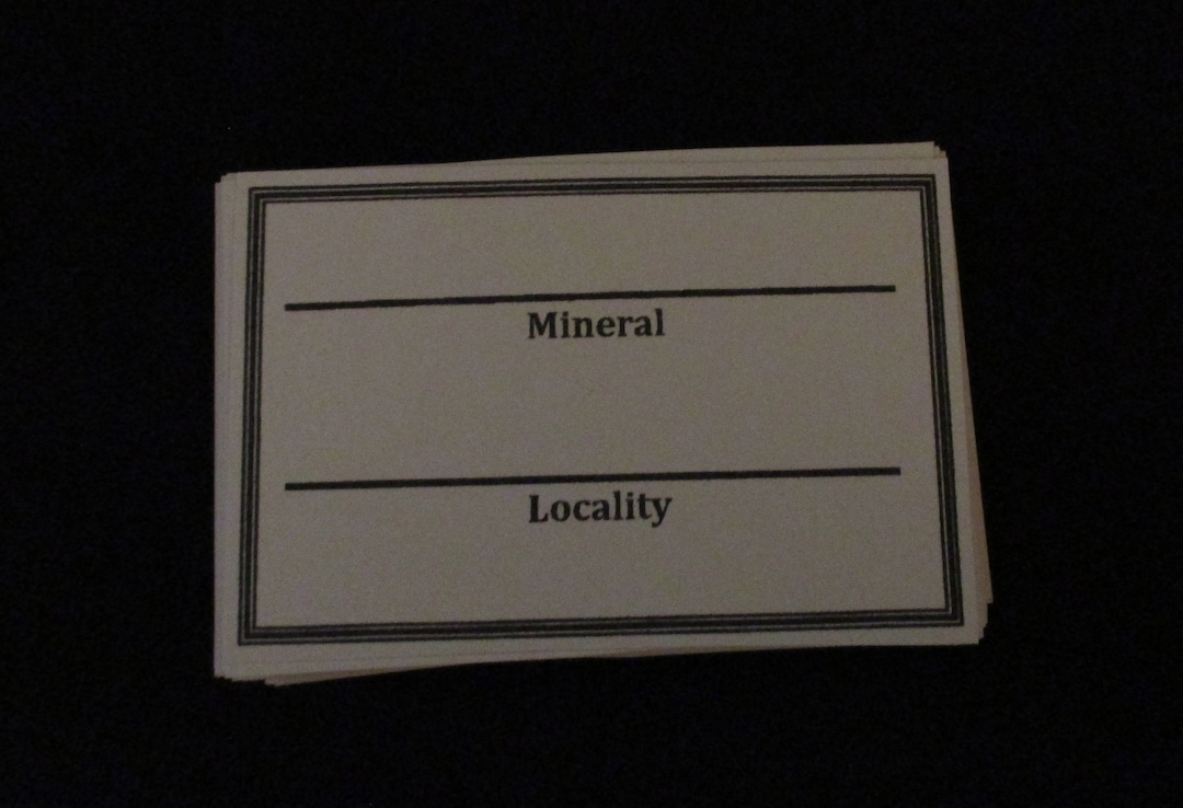 50 - Mineral Identification Labels 8888x - Etsy