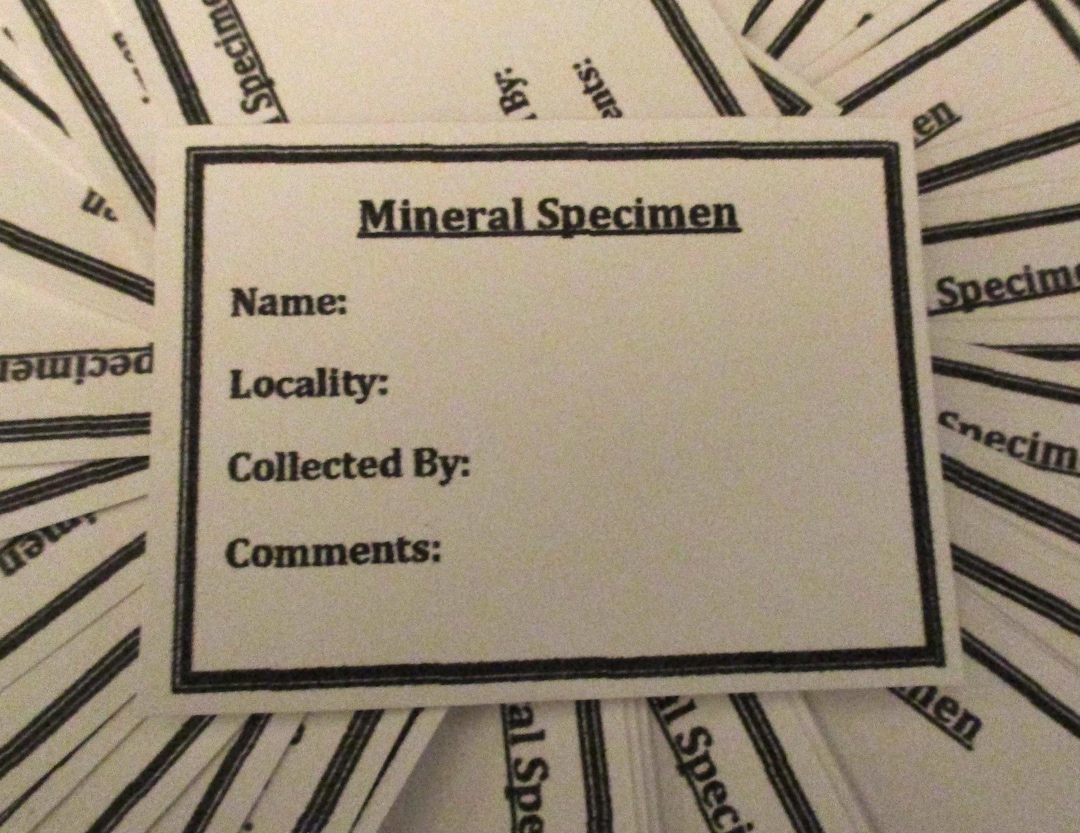 50 - Mineral Specimen Identification Labels 11840x - Etsy