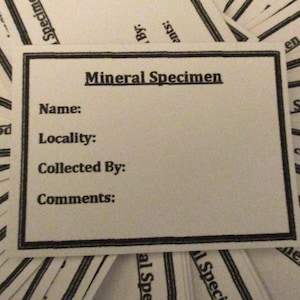 50 - Mineral Specimen Identification Labels 11840x - Etsy