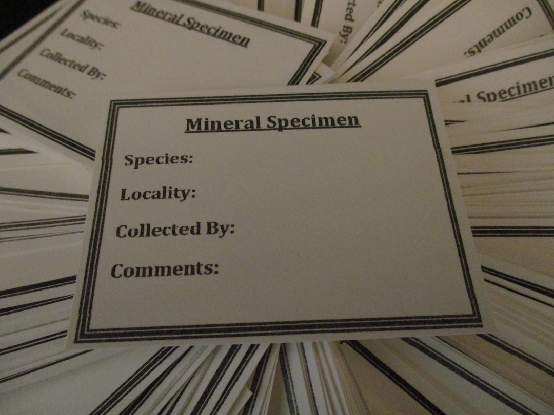 215 - Mineral Specimen Identification Labels 9480x - Etsy