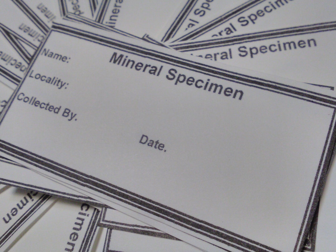 50 - Mineral Specimen Identification Labels -1227x - Etsy