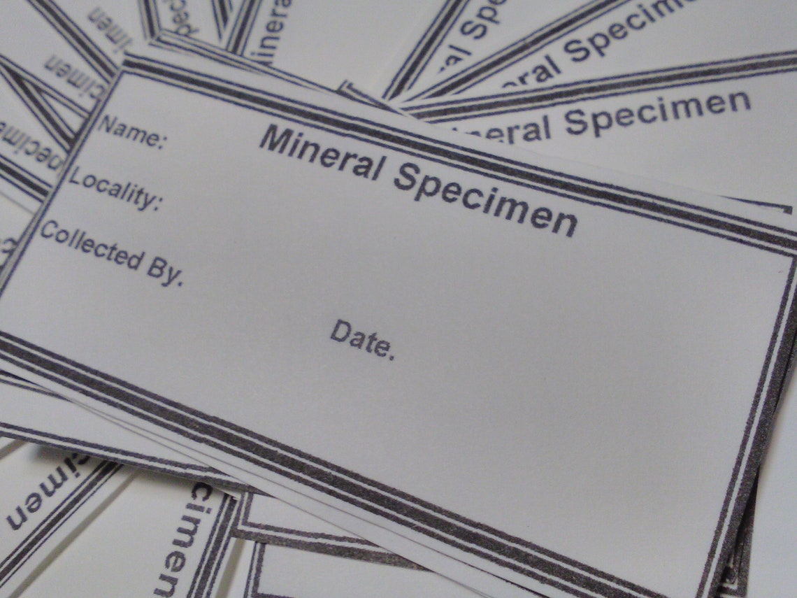 Mineral Specimen Identification Labels | Etsy