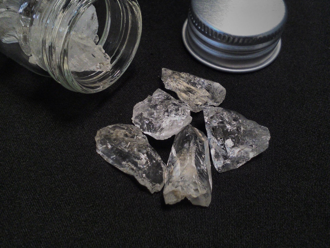 Thumbnail-sized Quartz Crystals in Glass Jar 1304xny - Etsy