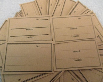 50 Mineral Specimen Identification Labels With Black Wooden Box 10210x ...
