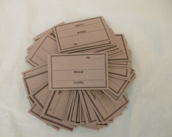50 Mineral Specimen Identification Labels With Black Wooden Box 10210x ...
