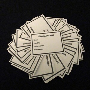 50 - Mineral Specimen Identification Labels 11840x - Etsy