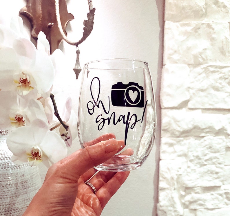 Photography Wine Glass Oh Snap Photographer Gift - Etsy