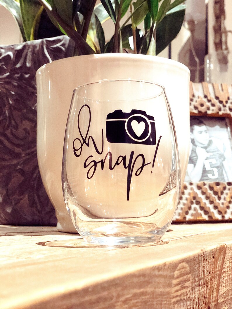 Photography Wine Glass Oh Snap Photographer Gift - Etsy