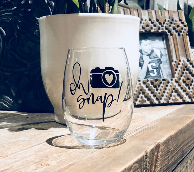 Photography Wine Glass Oh Snap Photographer Gift - Etsy