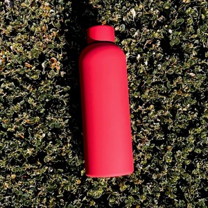 16oz Red Soft Matte Stainless Steel Water Tumbler, Red Water Bottle ...