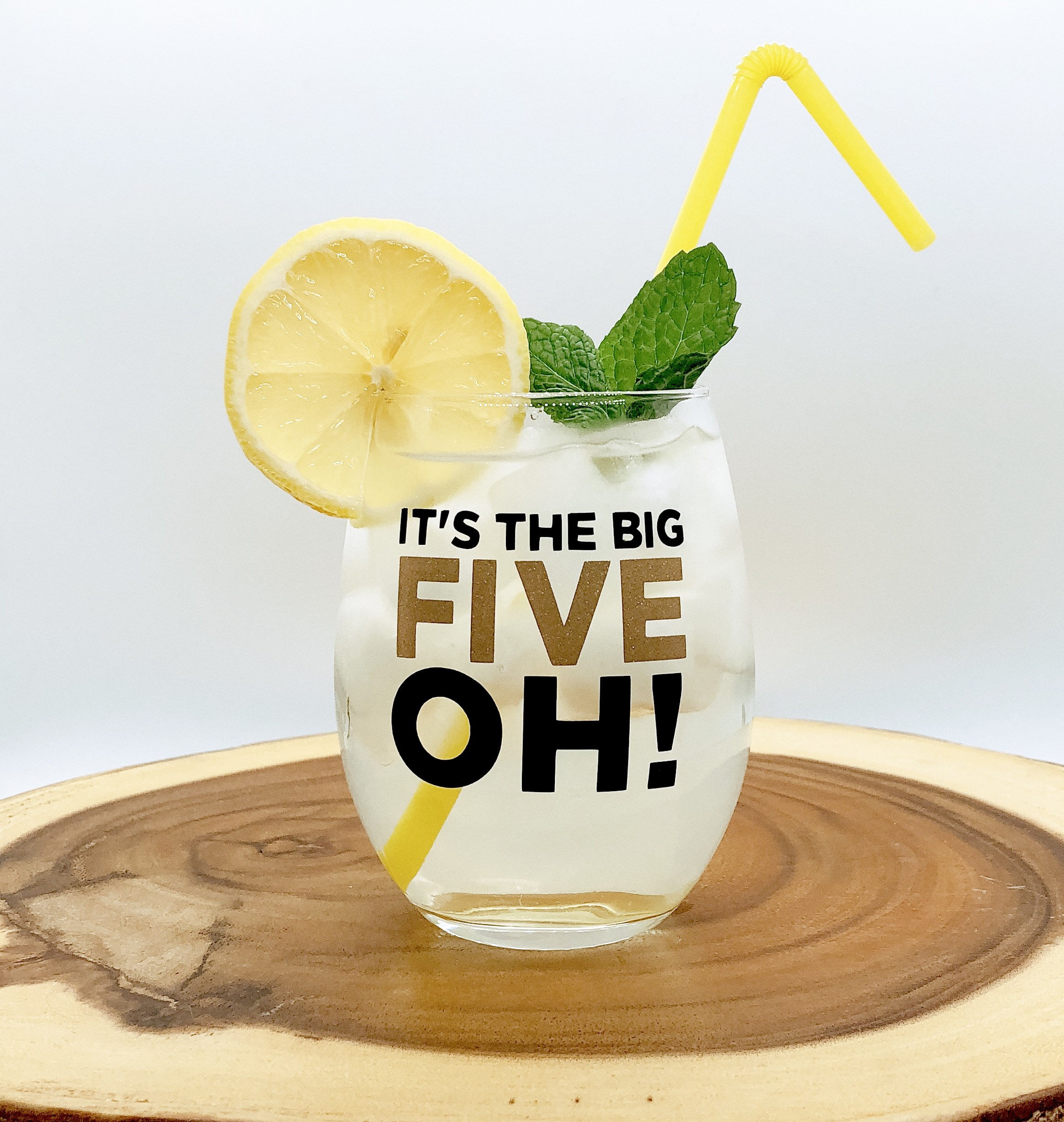 50th Birthday Glass the Big FIVE OH Fabulous at Fifty - Etsy