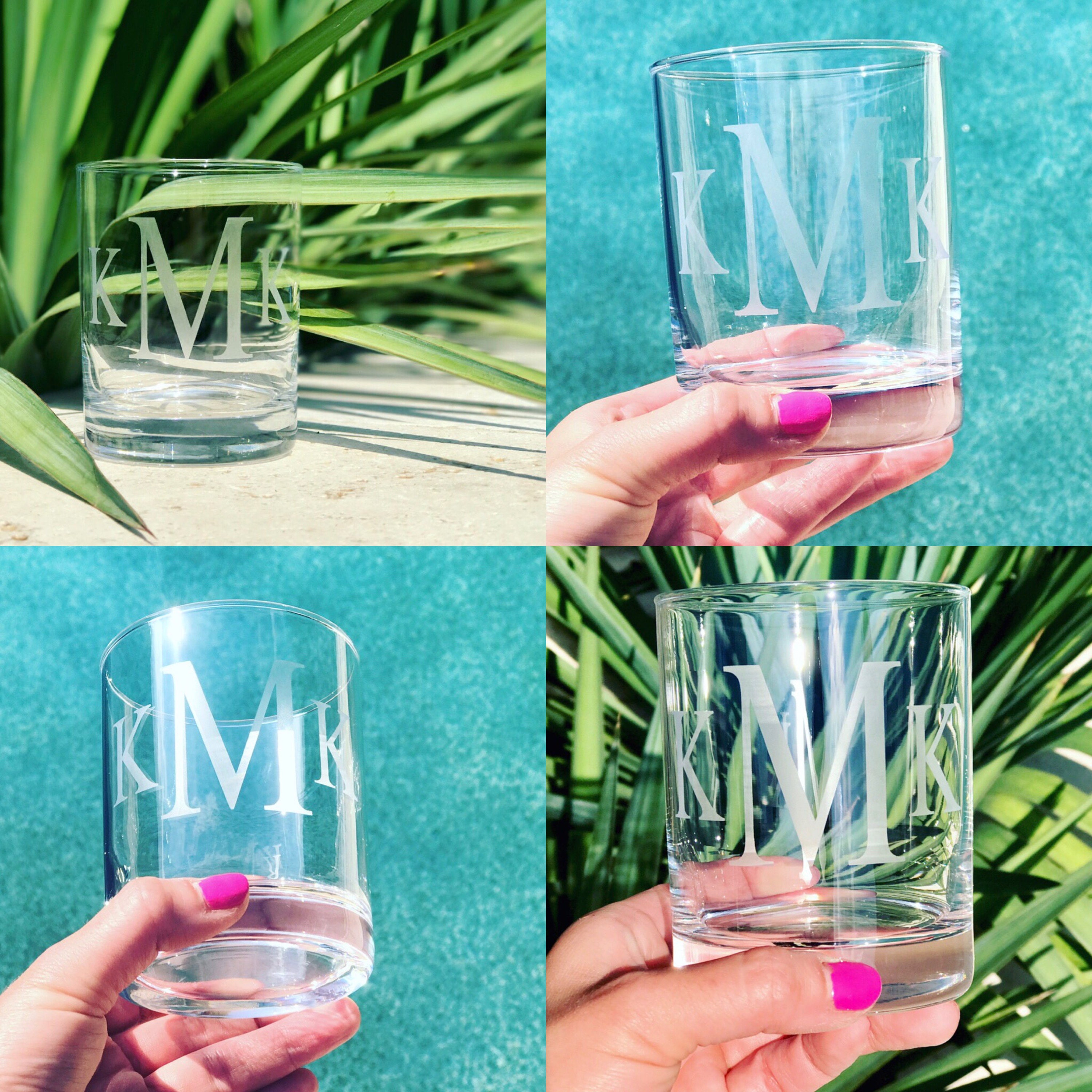 Monogram Whiskey Glass Initial Whiskey Glass Name Whiskey Etsy