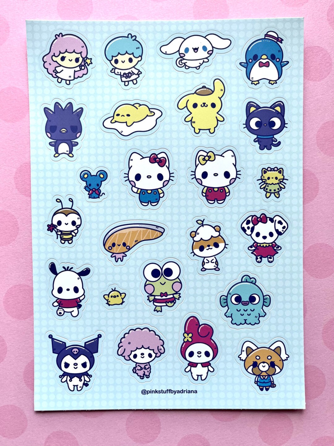 A5 Size Cute Hello Friends Vinyl Sticker Sheet Cute Animal Kawaii Kitty ...