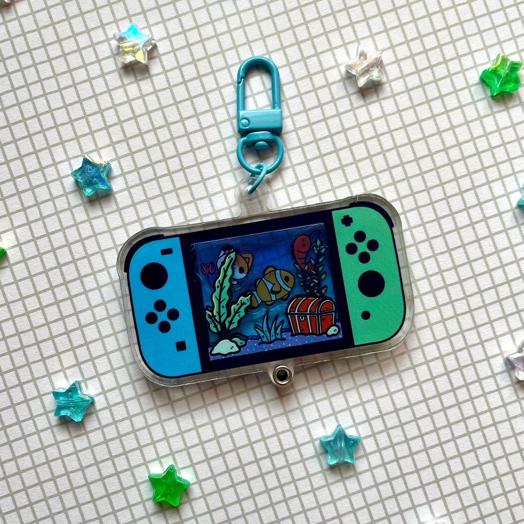 Openable Aquarium Switch Shaker Keychain | Cute Salt Water Shaker Fish ...