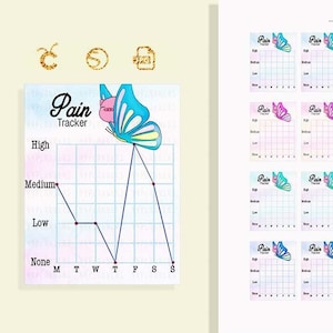 Printable Pain Tracker Stickers, Pain Management Health Stickers, Erin ...