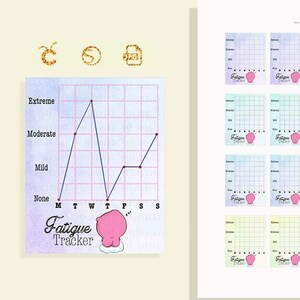 Printable Fatigue Tracker Stickers, Tired Stickers, Exhausted Stickers ...