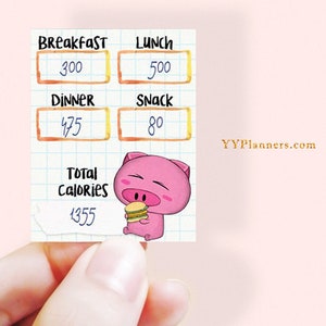 Printable Daily Calorie Stickers, Calorie Tracker, Meal Stickers, Diet ...