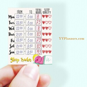 Printable Daily Sleep Times & Quality Tracker, Sleep Stickers, Bed ...