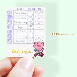 Printable Daily Workout Stickers, Workout Tracker, Cute Stickers Diet ...