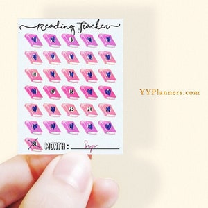 Printable Reading Tracker Stickers, Book Stickers, Currently Reading ...