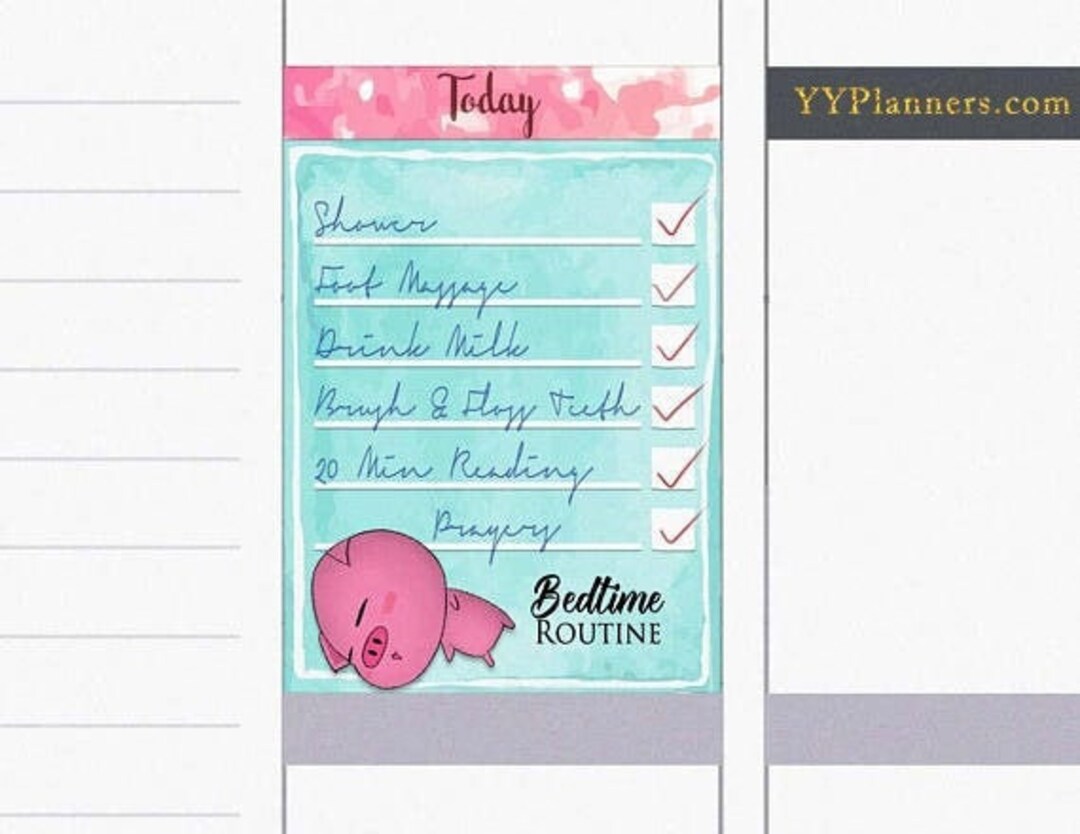 Printable Bedtime Routine Checklist Stickers Chore Chart - Etsy