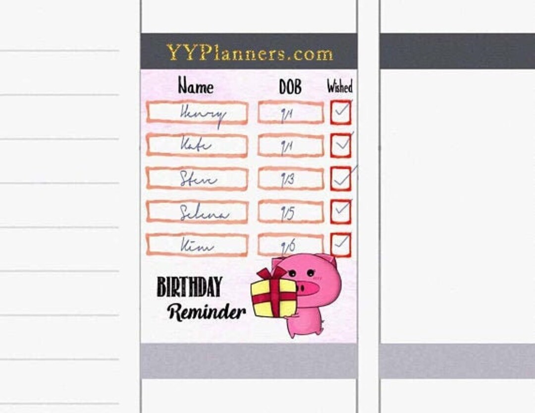 Printable Birthday Reminder Stickers, Birthday Stickers, Birthday ...