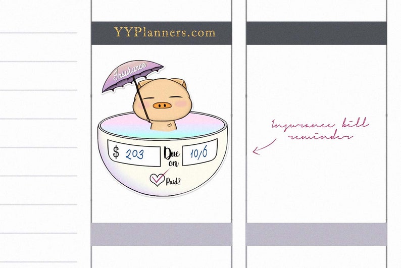 Printable Insurance Bill Due Planner Stickers Payment Due - Etsy