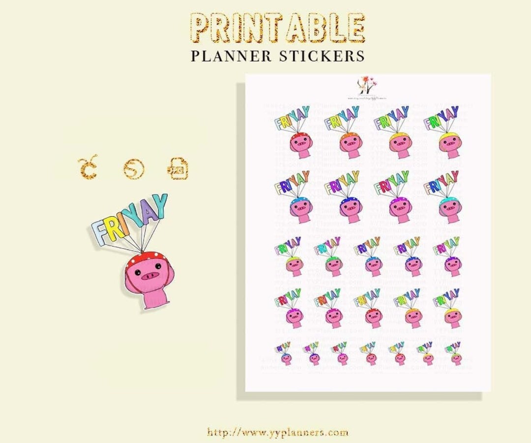 Cute Friyay Sticker TGIF Happy Friday Stickers Decorative - Etsy