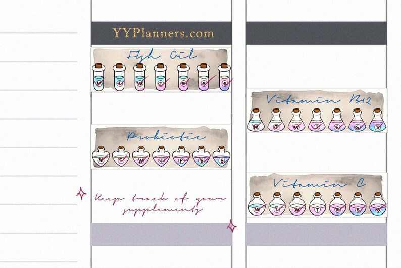 Printable Vintage Vitamin / Supplement / Pill Reminder - Etsy