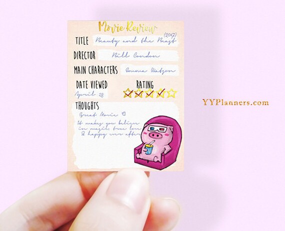 Printable Cute Movie Review Stickers Movie Night Stickers | Etsy