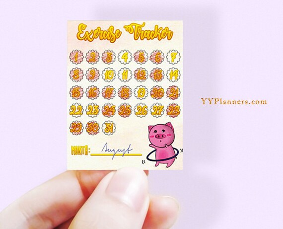 Printable Exercise Tracker Stickers Workout Stickers Weight | Etsy