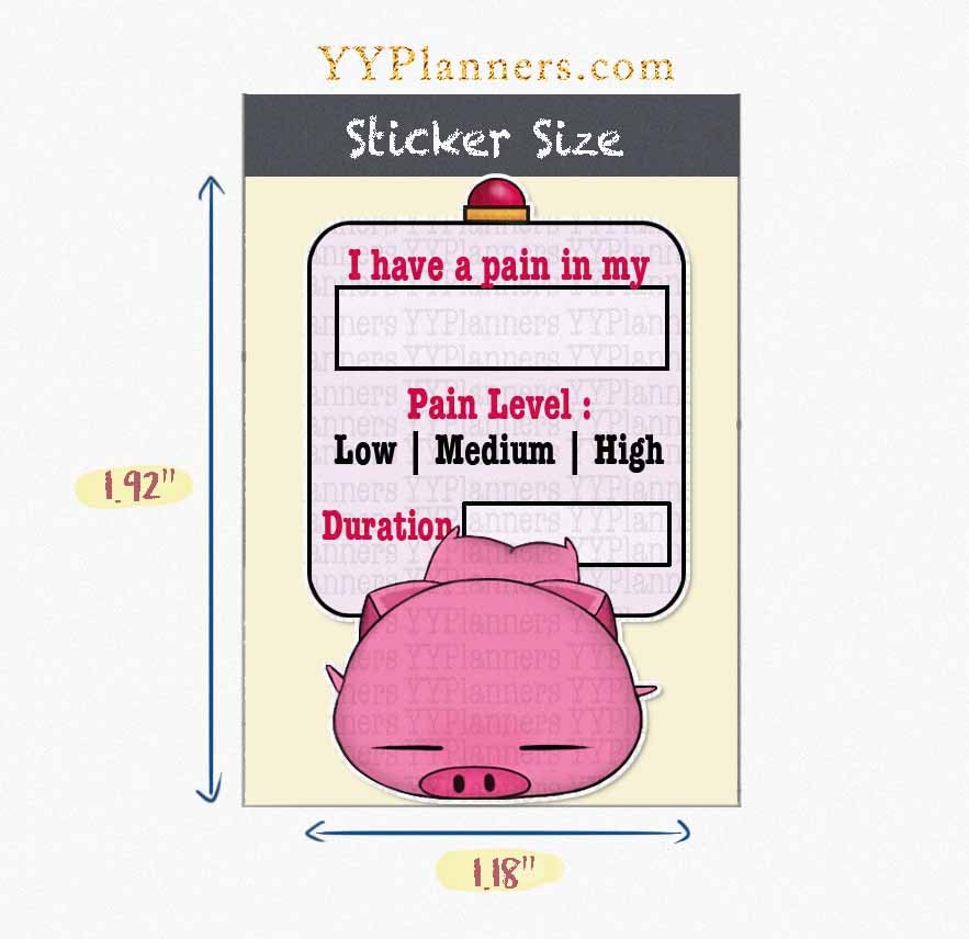 Printable Pain Tracker Stickers, Health Stickers, Medication Stickers ...