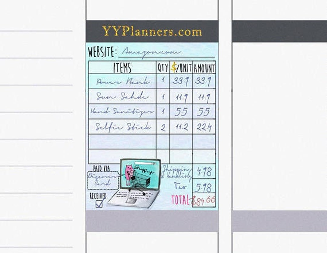 Printable Cute Online Shopping Stickers, Order Tracking, Expense ...