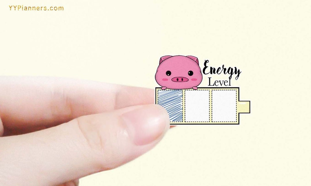 Printable Body Energy Level Stickers, Health Tracker Stickers, Wellness ...