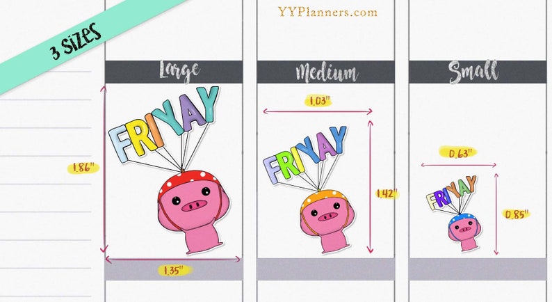 Cute Friyay Sticker TGIF Happy Friday Stickers Decorative - Etsy