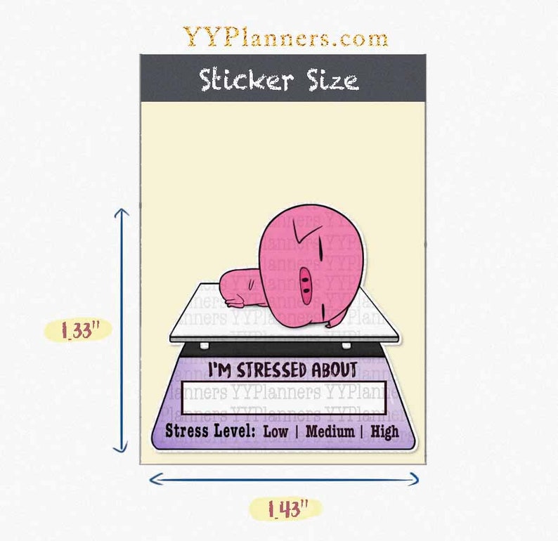 Printable Cute Stress Tracker Sticker Frustrated Tired | Etsy