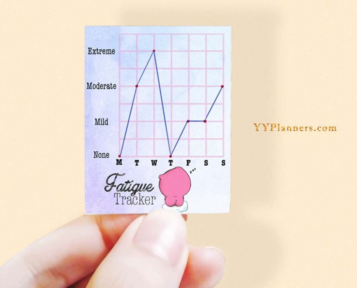 Printable Fatigue Tracker Stickers Tired Stickers Exhausted - Etsy