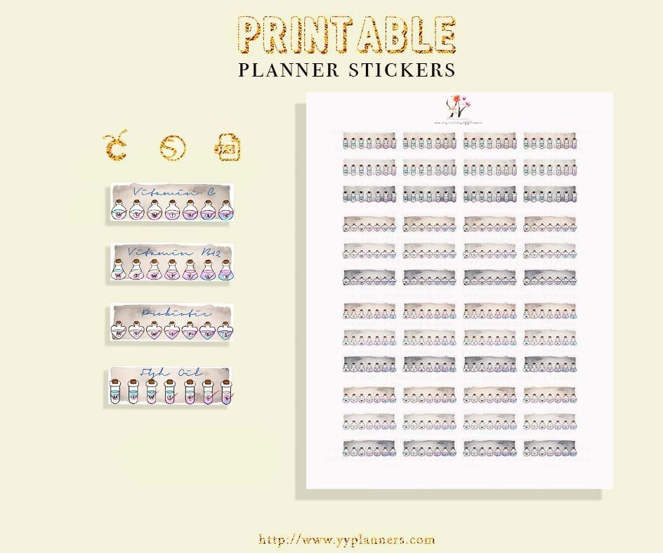 Printable Vintage Vitamin / Supplement / Pill Reminder | Etsy