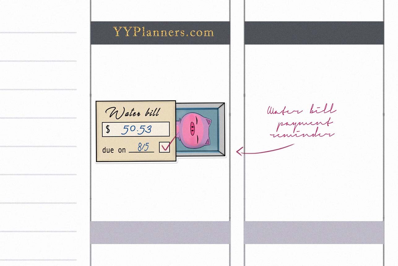 Printable Water Bill Due Stickers Utilities Due Date - Etsy