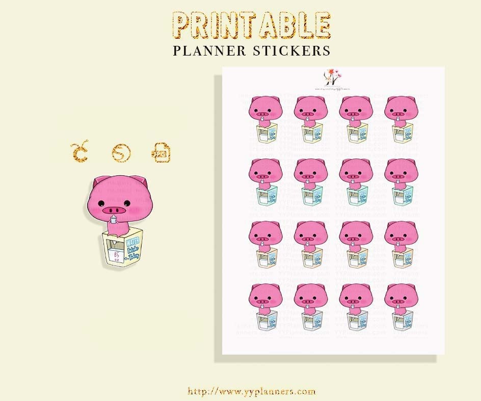 Daily Water Tracker Stickers Printable Hydrate Planner | Etsy