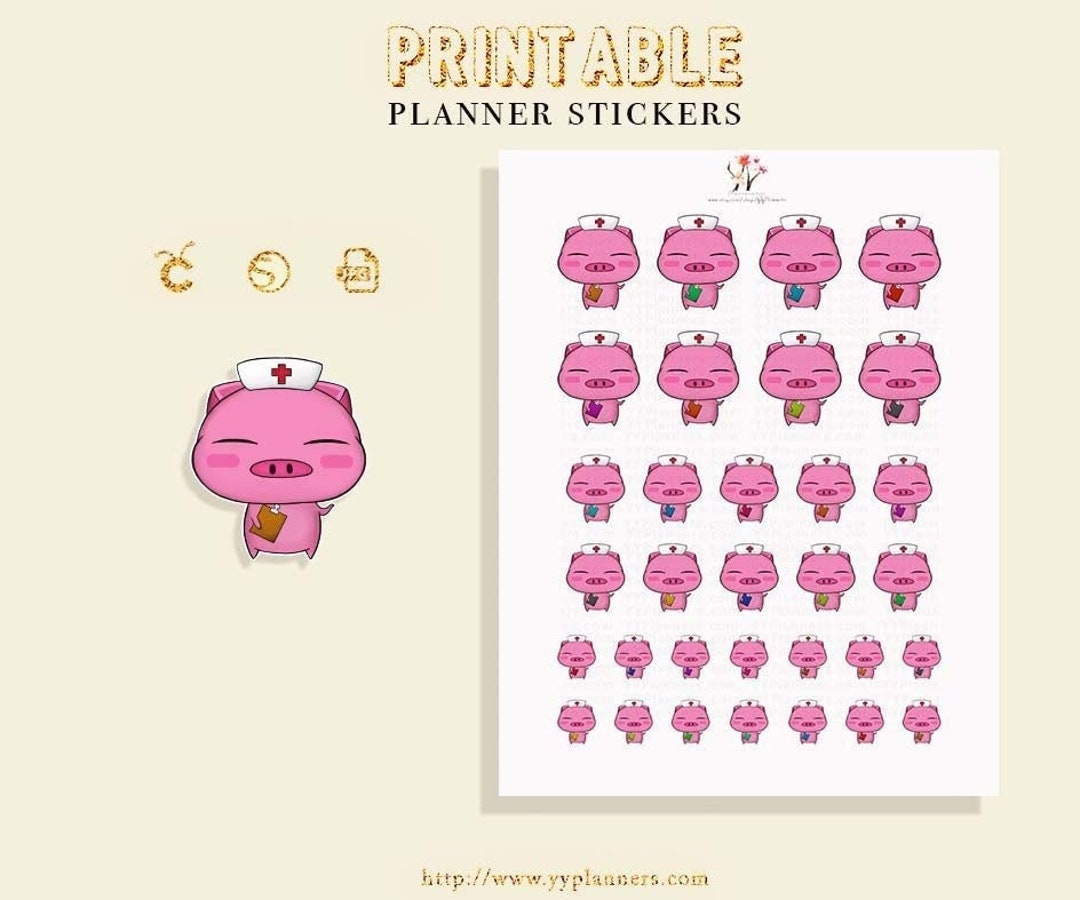 Printable Cute Nurse Planner Stickers on Call Stickers - Etsy